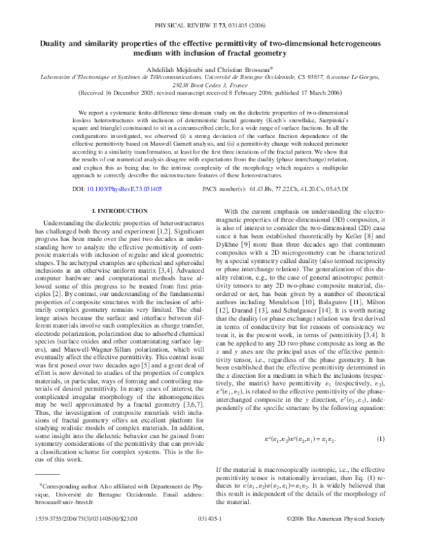 (PDF) Duality and similarity properties of the effective permittivity ...
