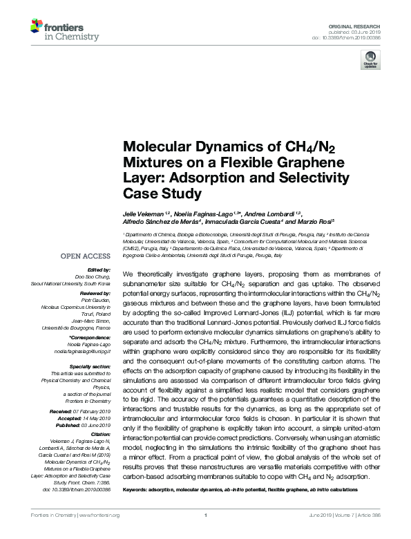 (PDF) Molecular Dynamics of CH4/N2 Mixtures on a Flexible Graphene Layer: Adsorption and ...