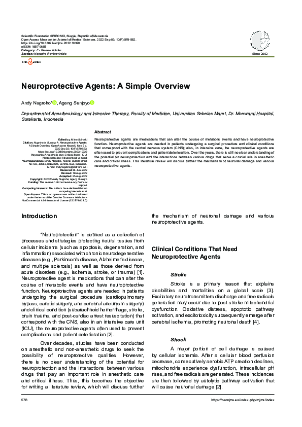 (PDF) Neuroprotective Agents: A Simple Overview