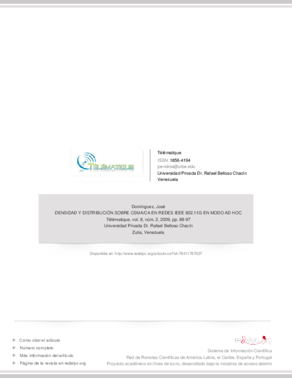 (PDF) Densidad y distribución sobre CSMA/CA en redes IEEE 802.11g en ...