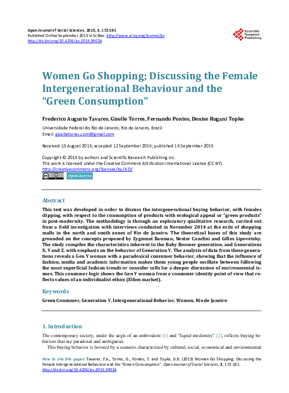 (PDF) Women Go Shopping; Discussing the Female Intergenerational ...
