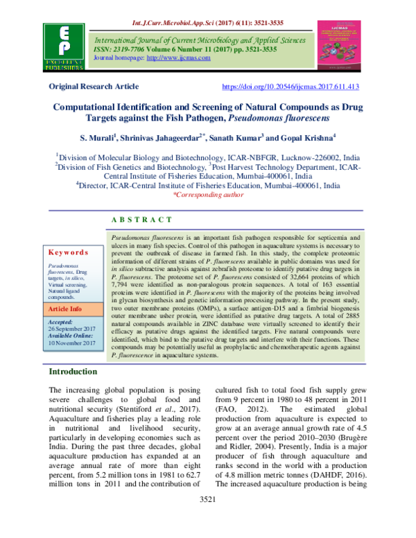 (PDF) Computational Identification and Screening of Natural Compounds ...