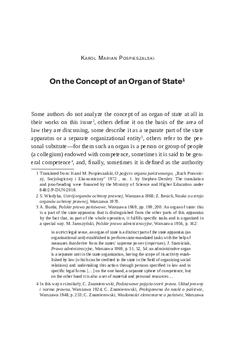 (PDF) On the Concept of an Organ of State