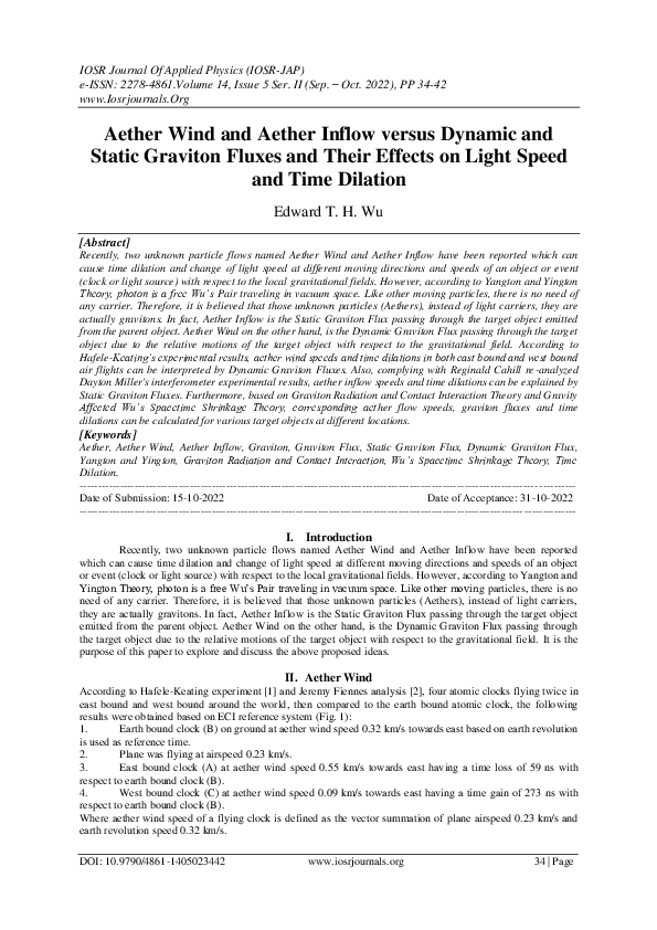 (PDF) Aether Wind and Aether Inflow versus Dynamic and Static Graviton Fluxes