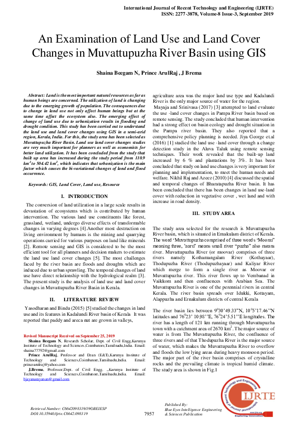 (PDF) An Examination of Land Use and Land Cover Changes in Muvattupuzha ...