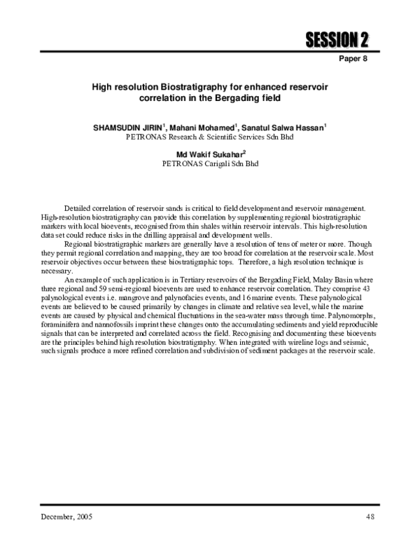 (PDF) High resolution Biostratigraphy for enhanced reservoircorrelation ...