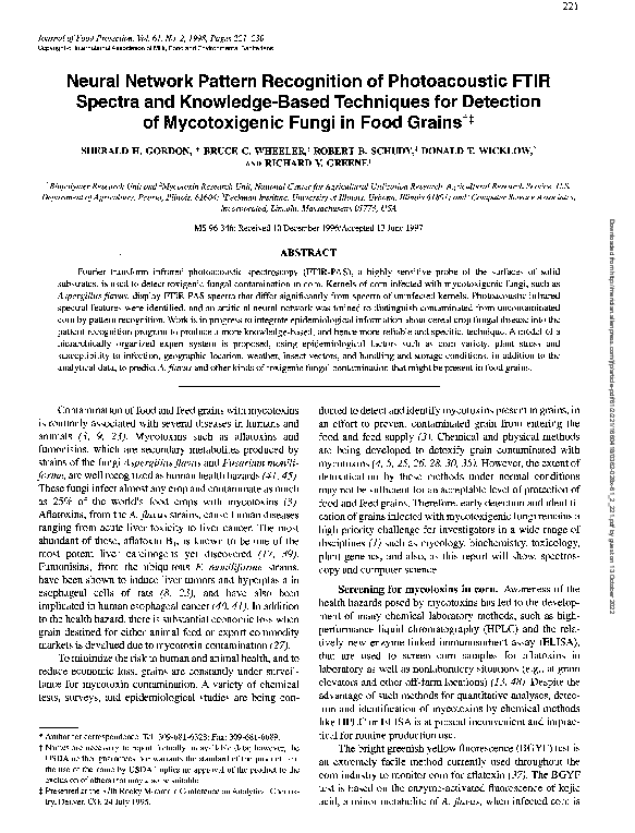 (PDF) Neural Network Pattern Recognition of Photoacoustic FTIR Spectra and Knowledge-Based ...