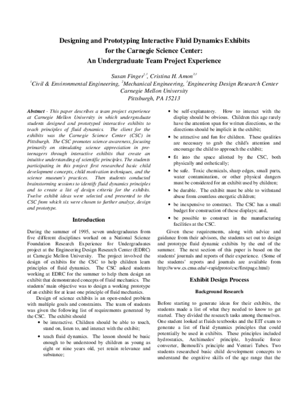 (PDF) Designing and prototyping interactive fluid dynamics exhibits ...