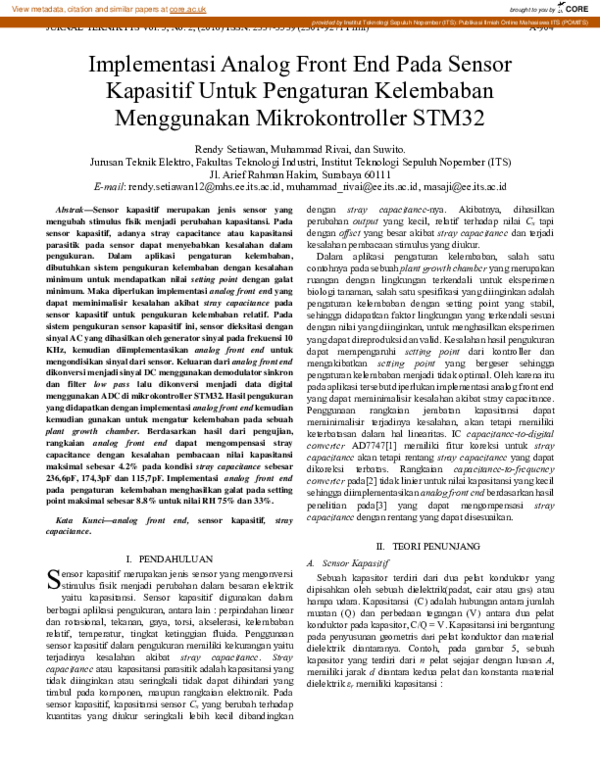 (PDF) Implementasi Analog Front End Pada Sensor Kapasitif Untuk ...