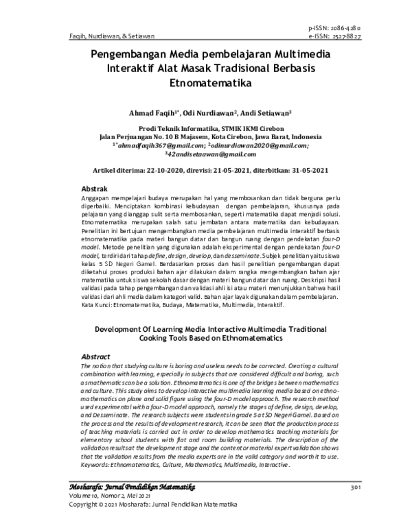 (PDF) Pengembangan Media pembelajaran Multimedia Interaktif Alat Masak Tradisional Berbasis ...