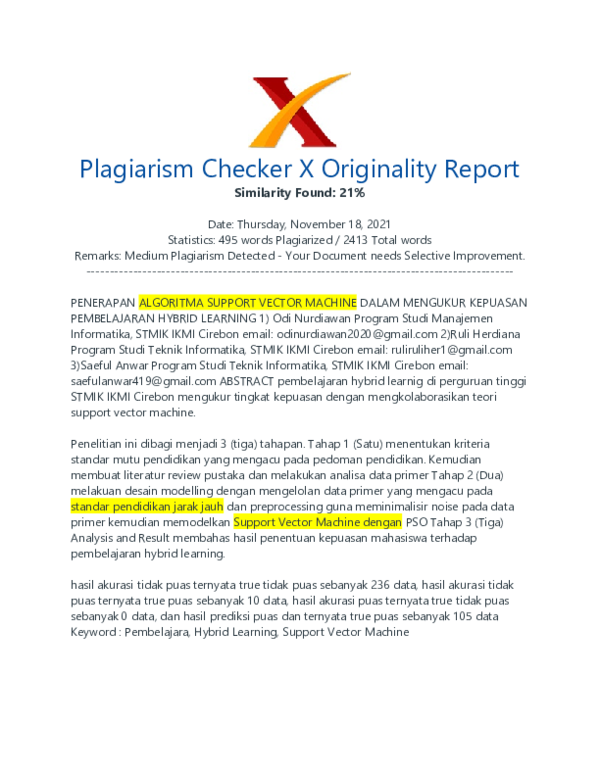 (PDF) Penerapan Algoritma Support Vector Machine dalam Mengukur Kepuasan Pembelajaran Hybrid ...