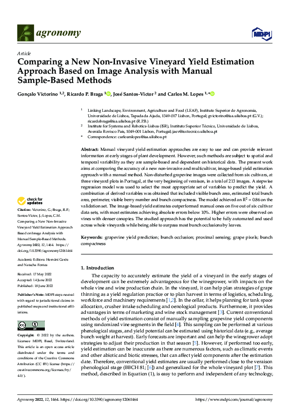 (PDF) Comparing a New Non-Invasive Vineyard Yield Estimation Approach ...