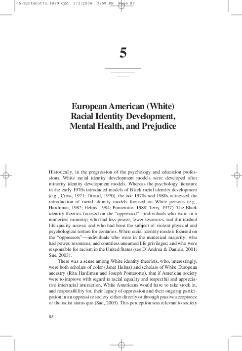 (PDF) European American (White) Racial Identity Development, Mental ...