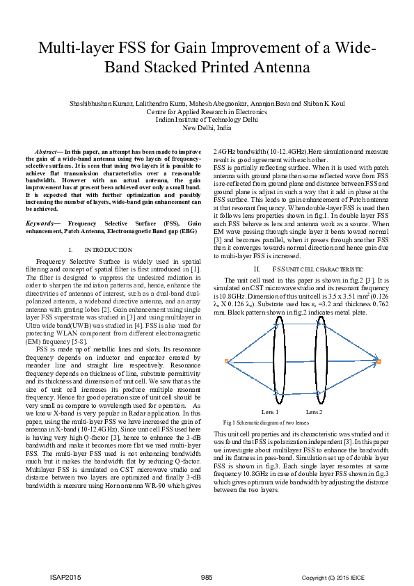 (PDF) Multi-layer FSS for Gain Improvement of a Wide-Band Stacked ...