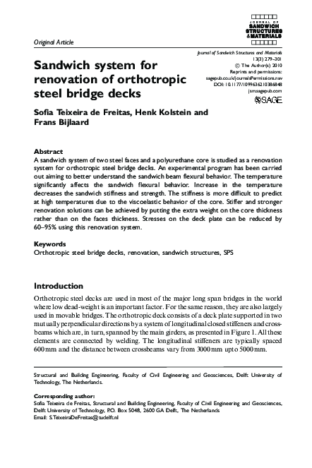 (PDF) Sandwich system for renovation of orthotropic steel bridge decks