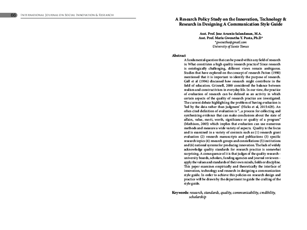 (PDF) A Research Policy Study on the Innovation, Technology & Research ...