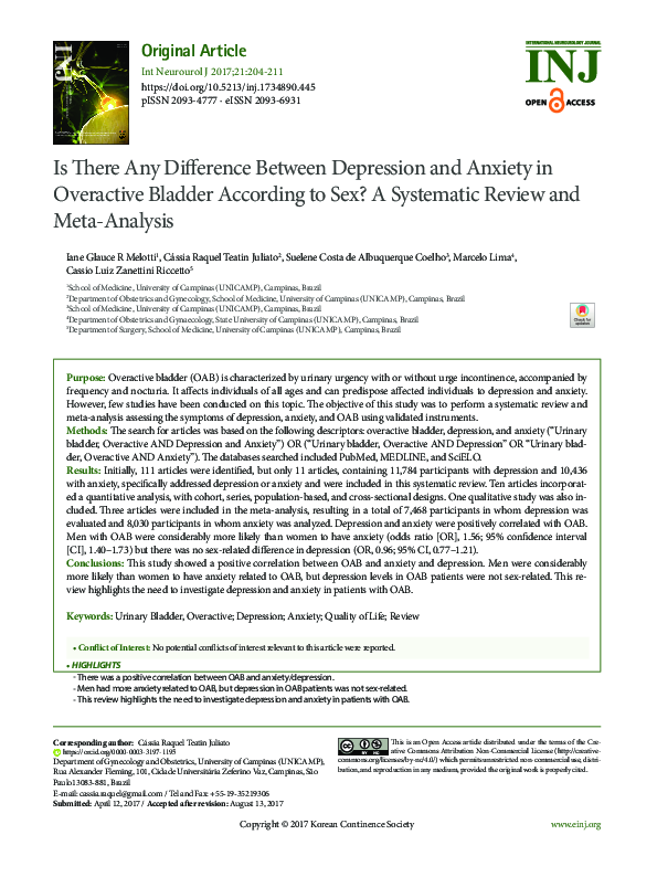 Pdf Is There Any Difference Between Depression And Anxiety In