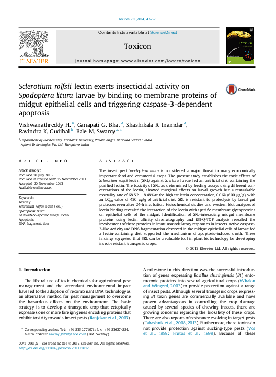 (PDF) Sclerotium rolfsii lectin exerts insecticidal activity on ...