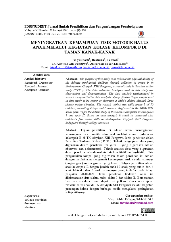 (PDF) Meningkatkan Kemampuan Fisik Motorik Halus Anak Melalui Kegiatan Kolase Kelompok B di ...