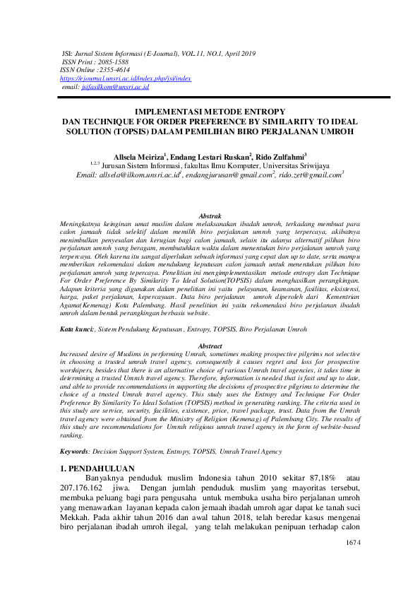 (PDF) Implementasi Metode Entropy Dan Technique For Order Preference By ...