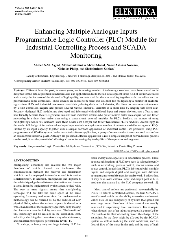 (PDF) Enhancing multiple analogue inputs programmable logic controller (PLC) module for ...