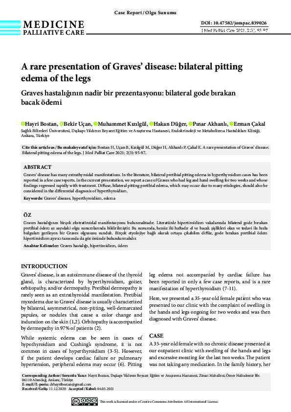 (PDF) A rare presentation of Graves’ disease: bilateral pitting edema ...