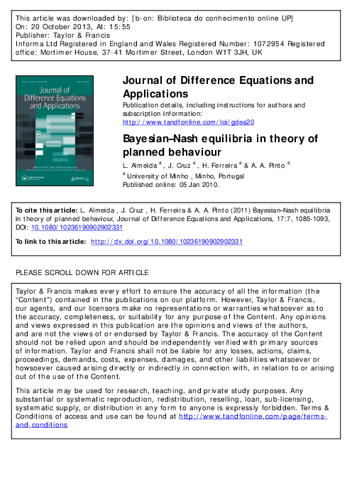 (PDF) Bayesian–Nash equilibria in theory of planned behaviour