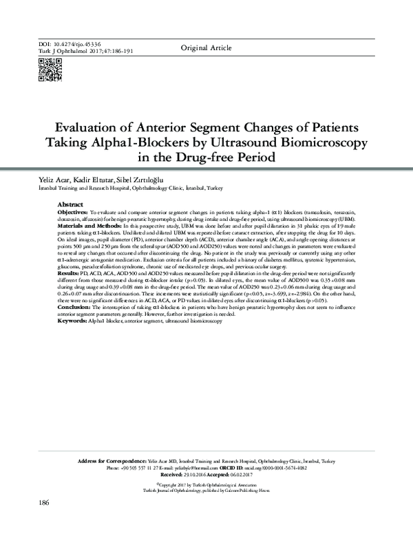 (PDF) Anterior Segment Changes with α1-Blockers