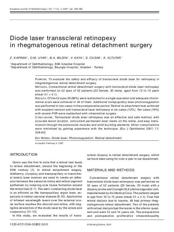 (PDF) Diode Laser Transscleral Retinopexy in Rhegmatogenous Retinal ...
