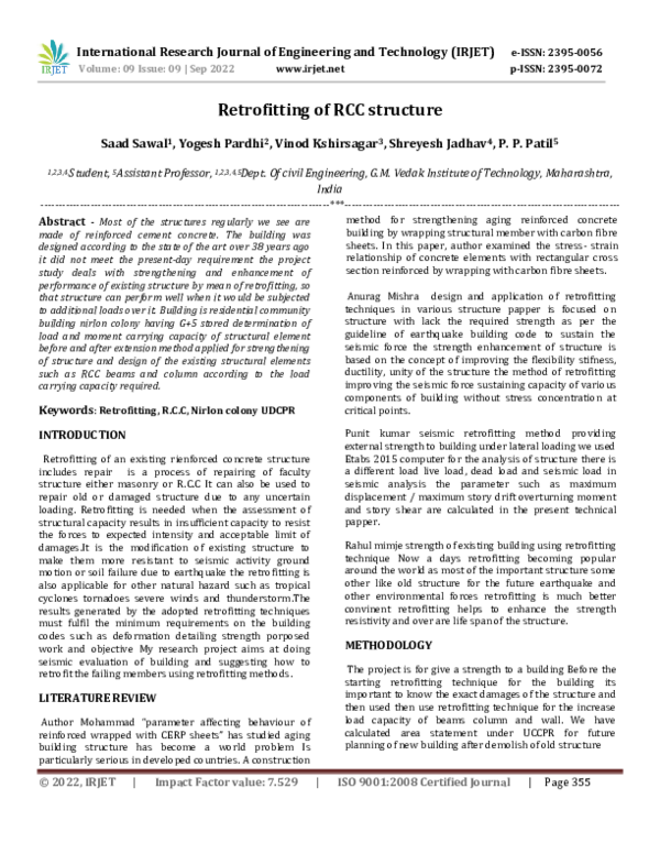 (PDF) Retrofitting of RCC structure