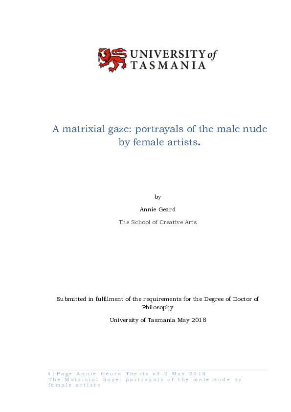 (PDF) A matrixial gaze: portrayals of the male nude by female artists