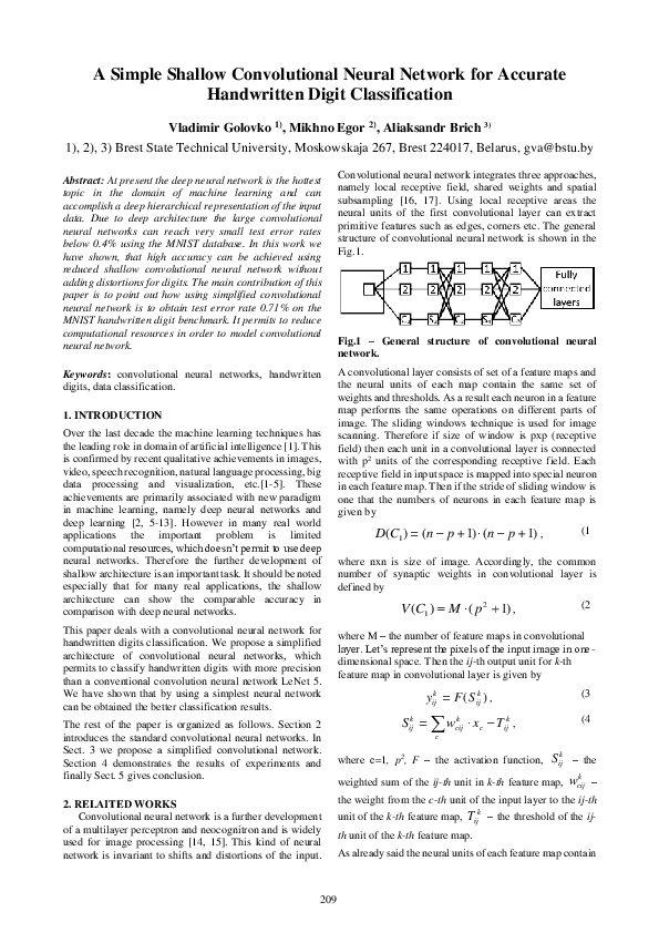 Pdf A Simple Shallow Convolutional Neural Network For Accurate