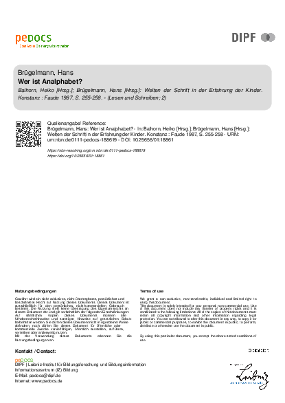 (PDF) Wer ist Analphabet?