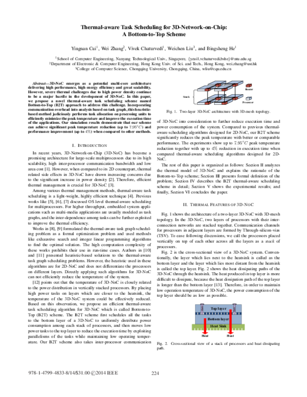 (PDF) Thermal-aware task scheduling for 3D-network-on-chip: A Bottom-to-Top scheme