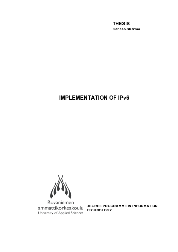 (PDF) Implementation of IPv6