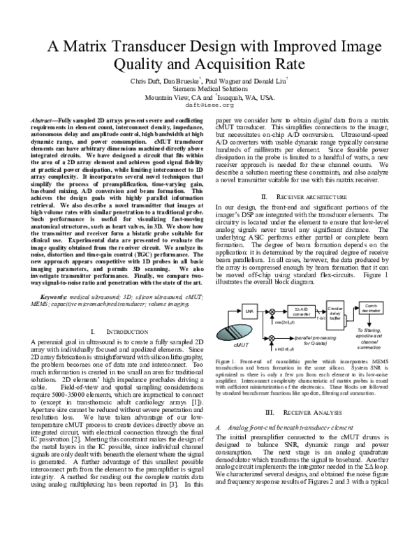 (PDF) 5F-3 A Matrix Transducer Design with Improved Image Quality and Acquisition Rate | Donald ...
