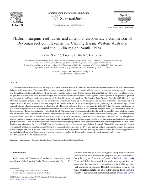 (PDF) Platform margins, reef facies, and microbial carbonates; a ...