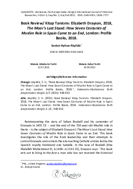 (PDF) Elizabeth Drayson (2018) The Moor's Last Stand: How Seven ...
