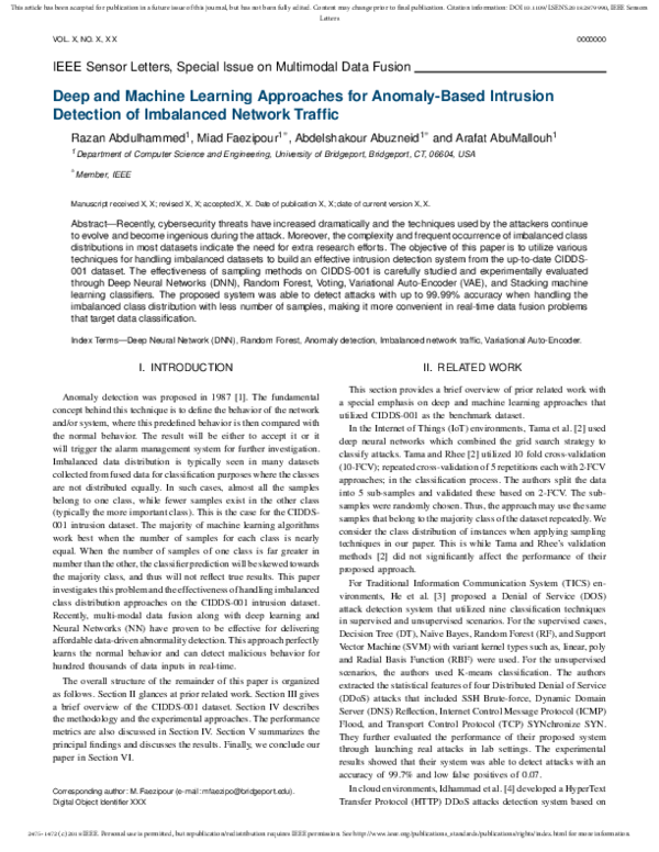 Pdf Deep And Machine Learning Approaches For Anomaly Based Intrusion Detection Of Imbalanced