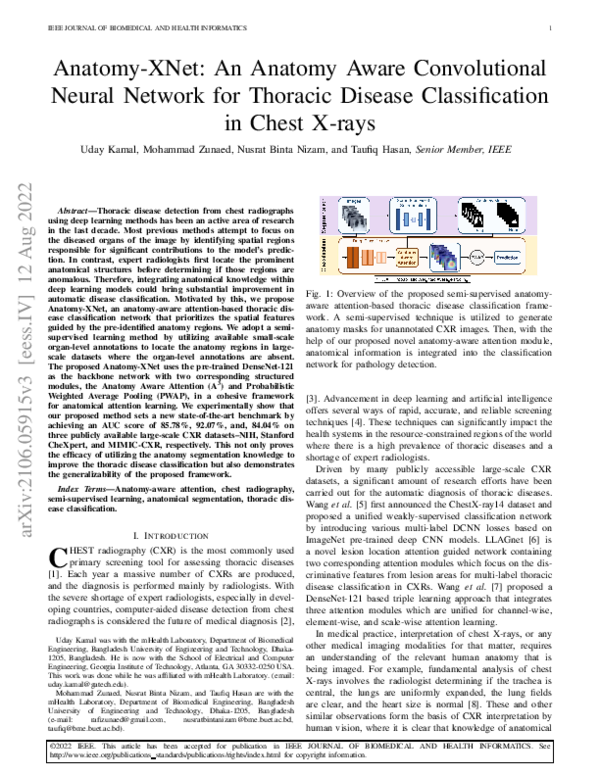 (PDF) Anatomy-XNet: An Anatomy Aware Convolutional Neural Network for Thoracic Disease ...