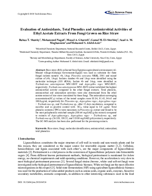 (PDF) Evaluation of Antioxidants, Total Phenolics And Antimicrobial ...