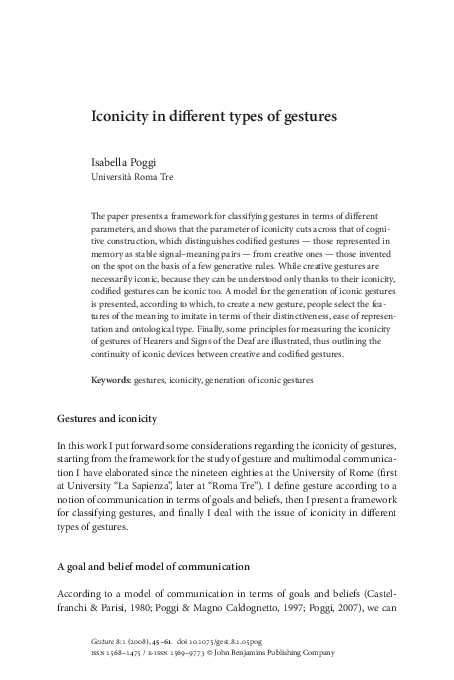 (PDF) Iconicity in different types of gestures