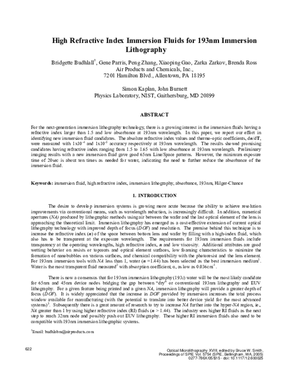 (PDF) High refractive index immersion fluids for 193 nm immersion ...