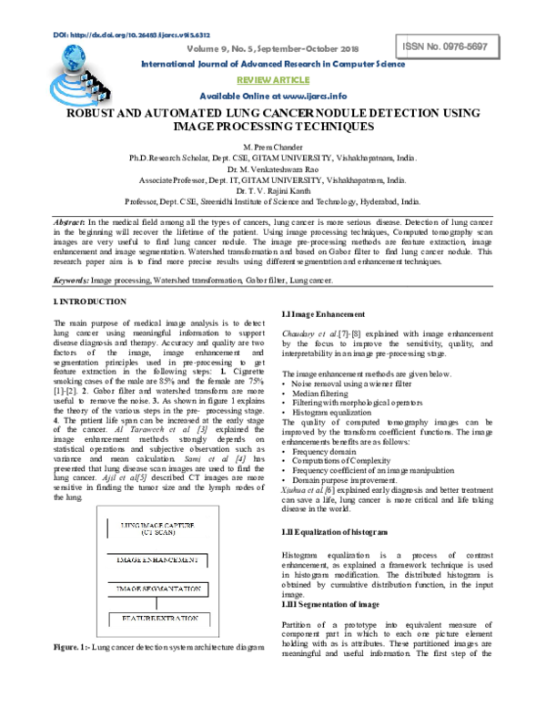 Pdf Robust And Automated Lung Cancer Nodule Detection Using Image