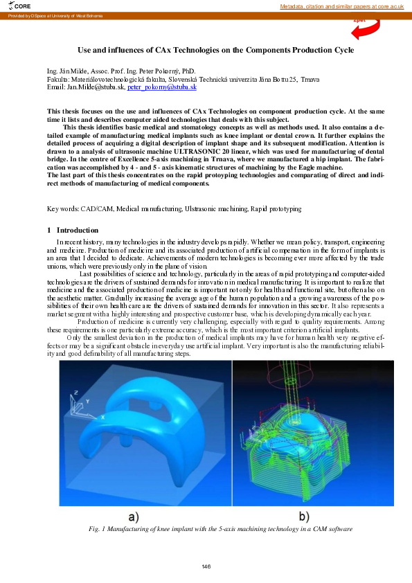 (PDF) Use and influences of CAx technologies on the components ...