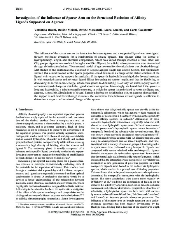 (PDF) Investigation of the Influence of Spacer Arm on the Structural ...