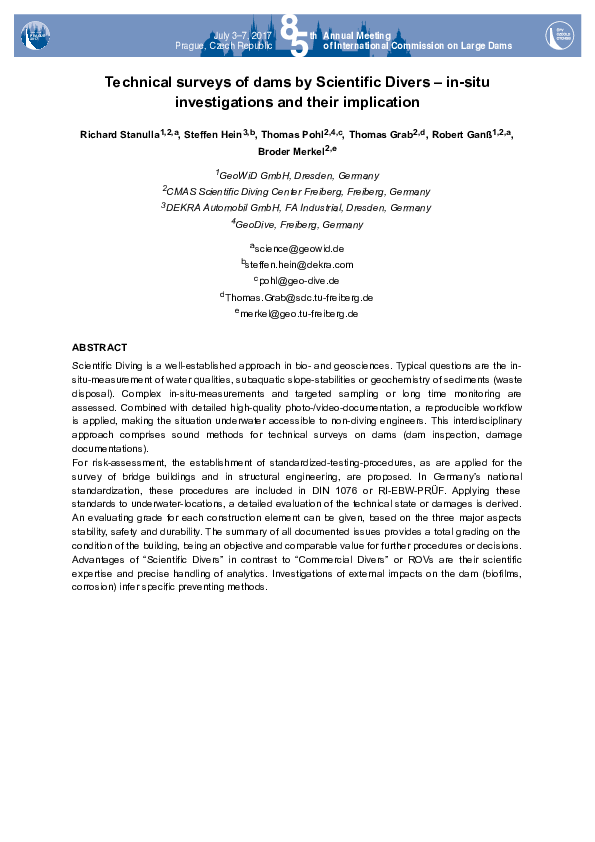 (PDF) Technical surveys of dams by Scientific Divers – in-situ ...