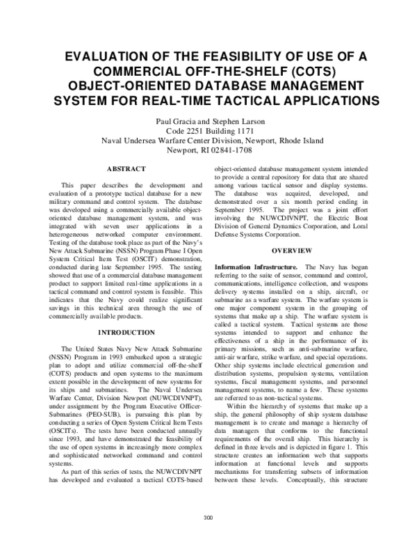(PDF) Evaluation of the Feasibility of Use of a Commercial Off-The ...