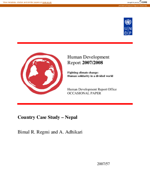 (PDF) Country Case Study – Nepal
