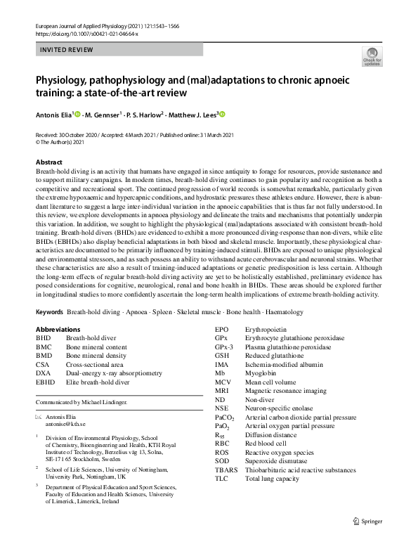 (PDF) Physiology, pathophysiology and (mal)adaptations to chronic ...
